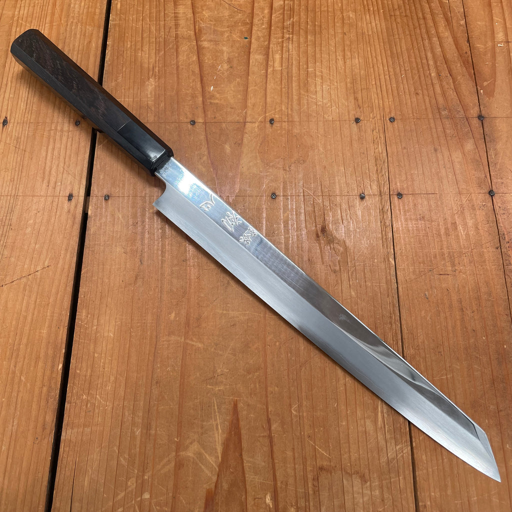 Hatsukokuro Nakagawa 270mm Kiritsuke Yanagi Ginsanko Ebony Black Buffa ...