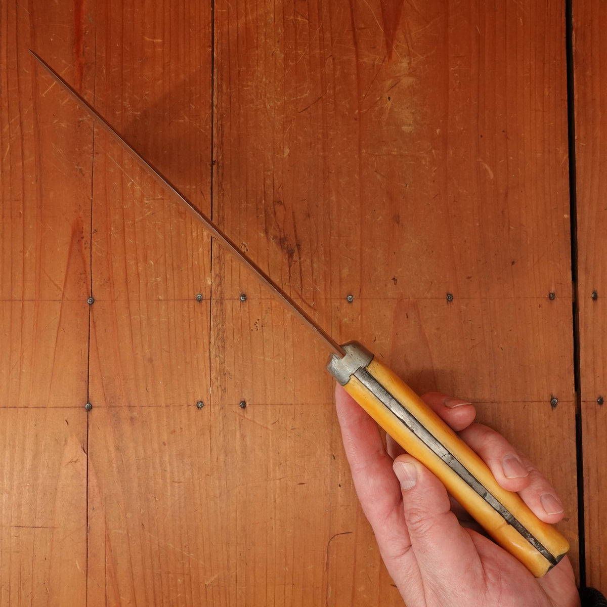 S.H.K.Co 7" Cleaver Carbon Steel Bone & Pewter Handle (Lead Warning) G ...