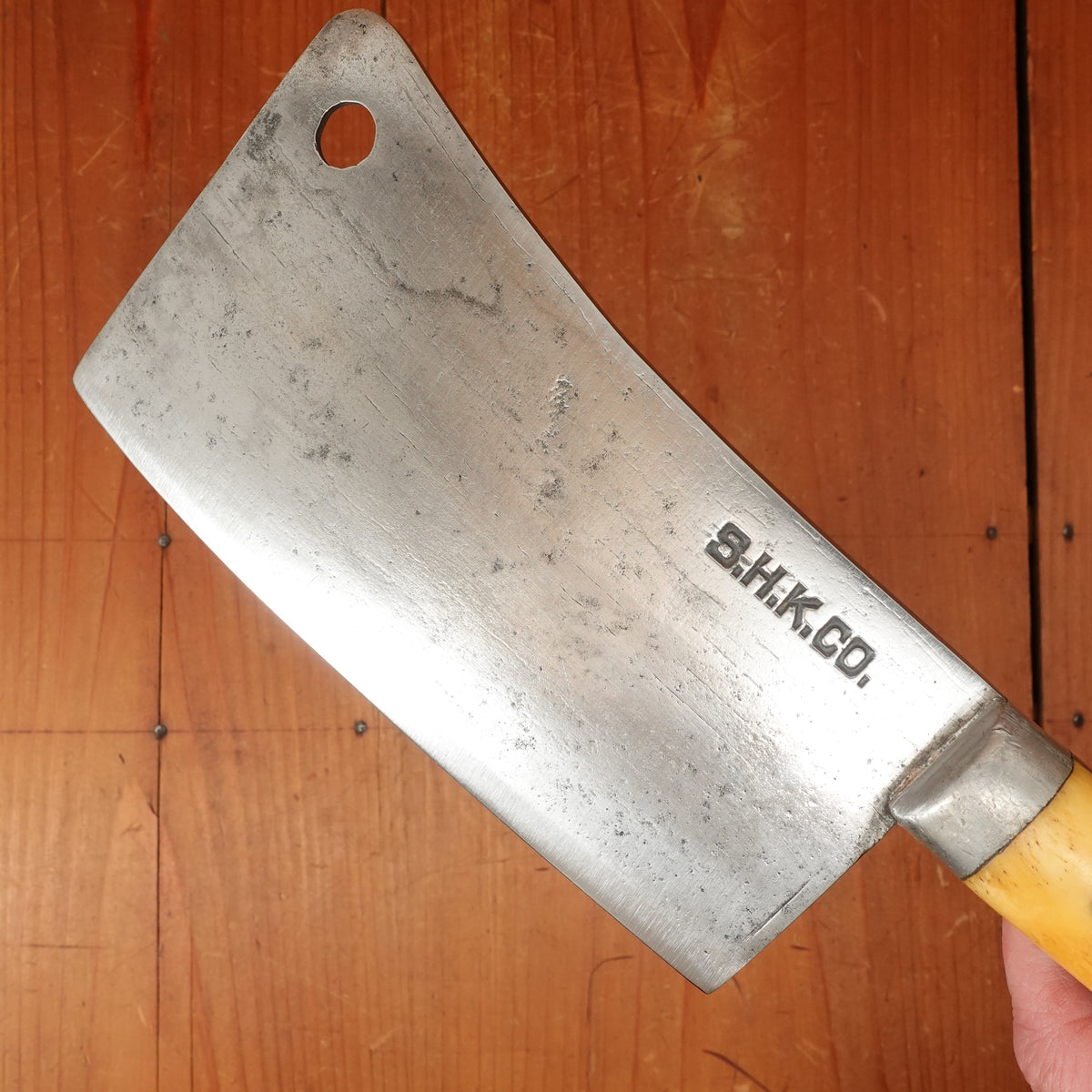S.H.K.Co 7" Cleaver Carbon Steel Bone & Pewter Handle (Lead Warning) G ...