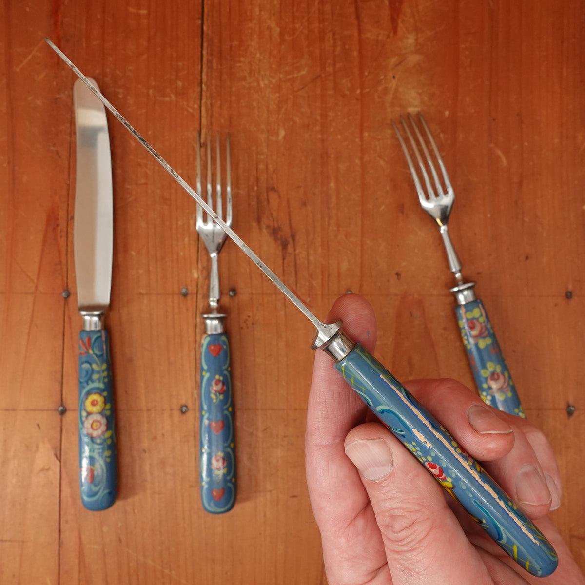 Gottleib Hammesfahr Table Knife & Fork Set 4 Pcs "Nirosta" Stainless H ...