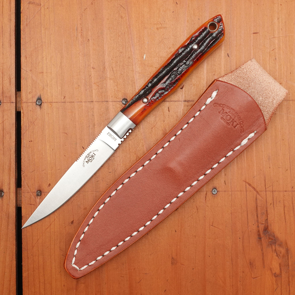 MOKI Trout & Bird Fixed Blade Jigged Bone Handle – Bernal Cutlery