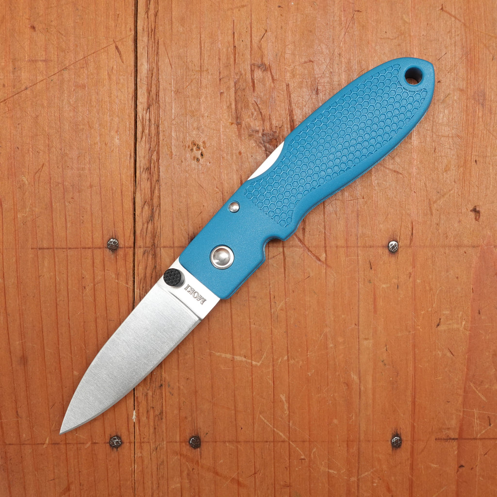 MOKI Coupe 58mm Folding Knife AUS-8 Lockback Grilon Grayish Blue Handl ...