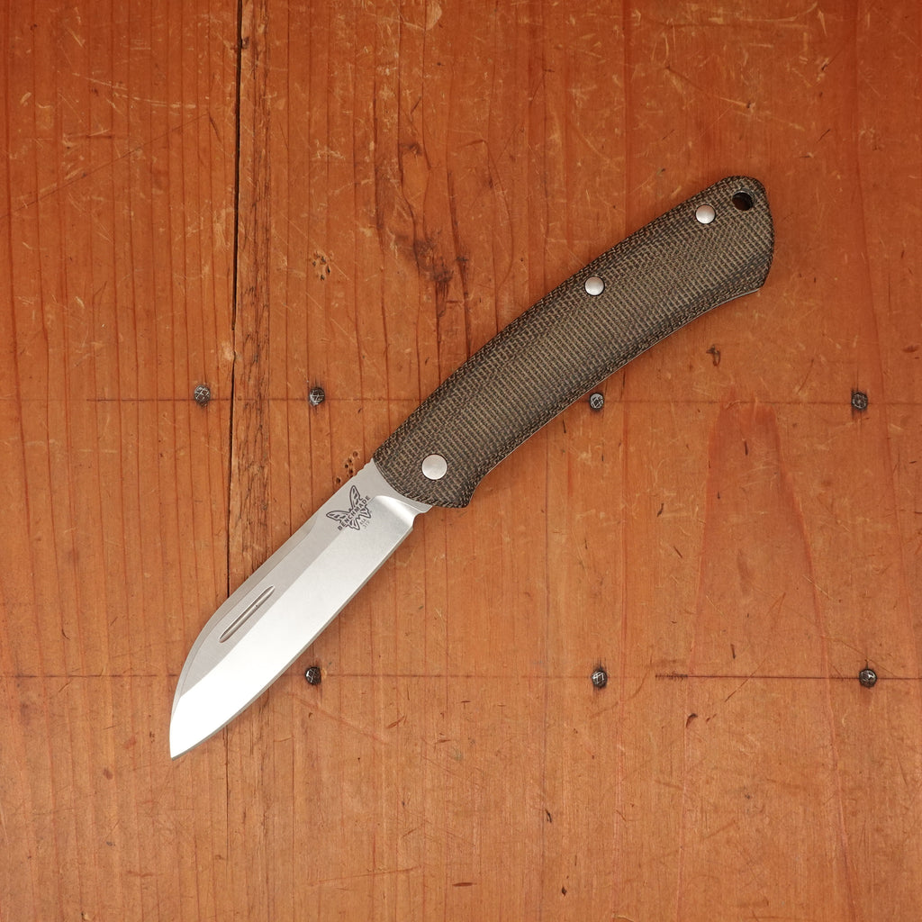 Benchmade 319 Proper Green Micarta Sheepsfoot Slipjoint Bernal Cutlery