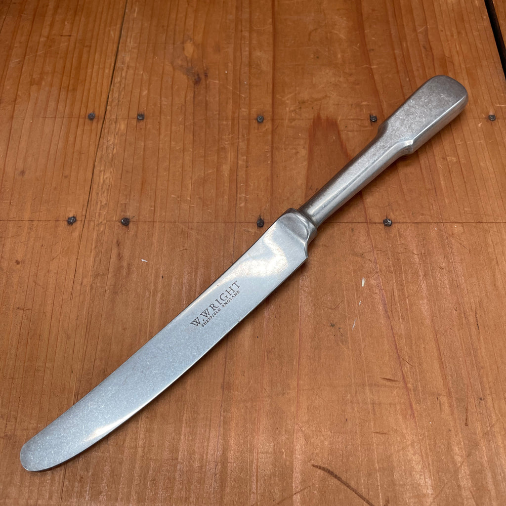 Old English Fiddle Table Knife Stainless Yorkshire Rose Tumbled Finish ...