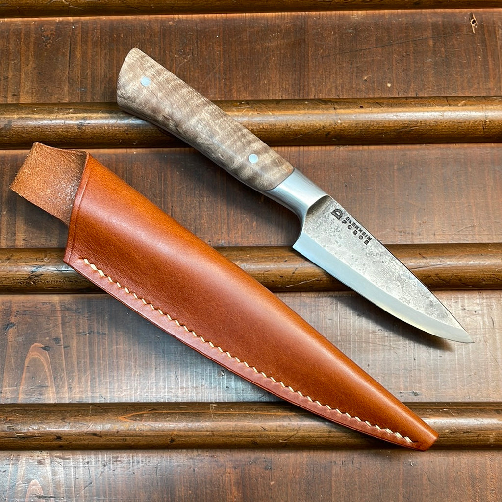 Blenheim Forge Hunting Knife Carbon Rippled Maple – Bernal Cutlery