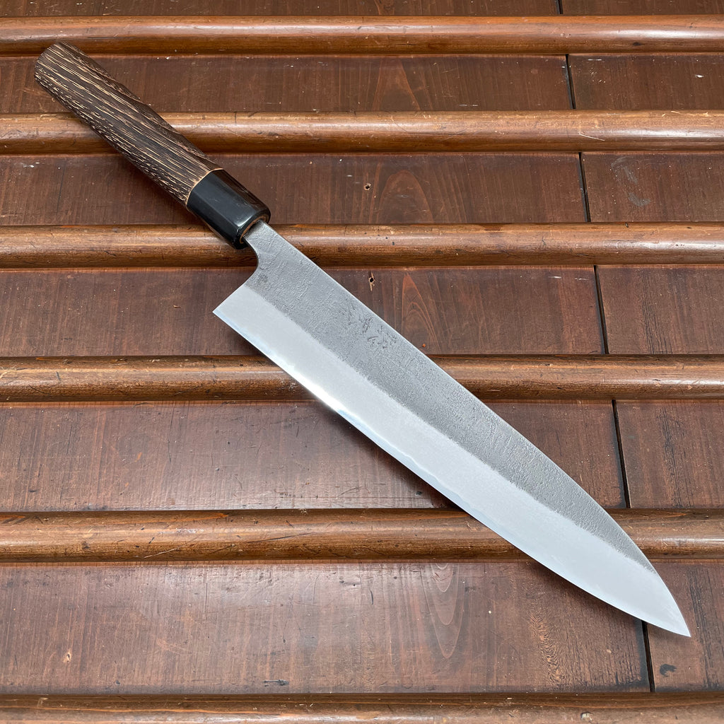 Wakui 240mm Gyuto Stainless Clad Aogami 2 Nashiji Warikomi Chestnut ...